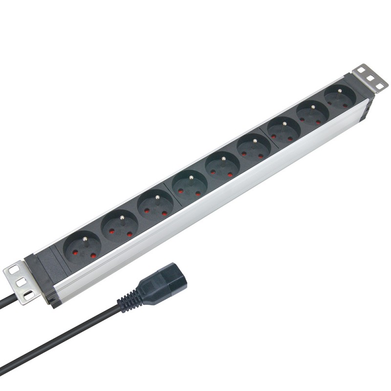Multiprise rackable 19 pouces 9 prises Fiche C14 fixation orientable ...