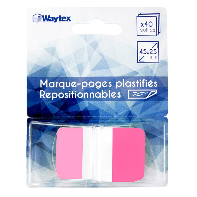 Marque page plastifié reposition 40 feuilles rose 45 x 25mm suspendu ...
