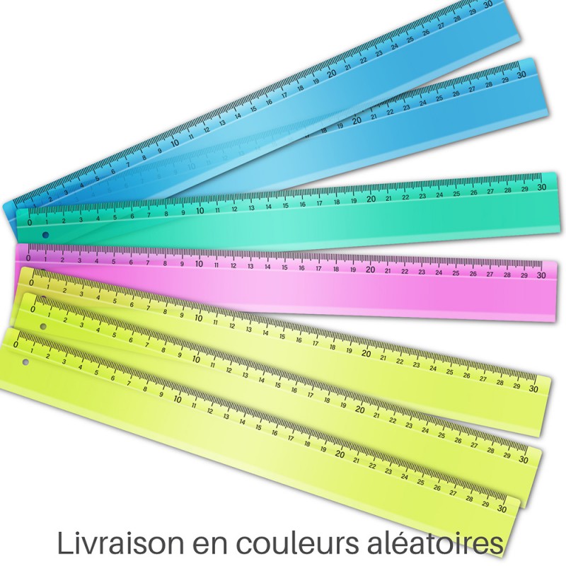 Règle 30cm simple marquage transparente incassable WAYTEX.fr