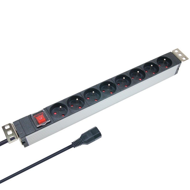 Multiprise rackable 19 pouces 8 prises avec interrupteur Fiche C14 ...