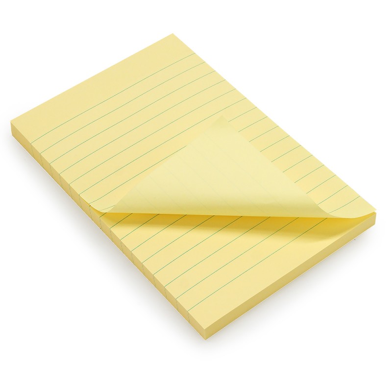 Bloc note repositionnable grand format 100 feuilles Jaune 98 x 150mm ...