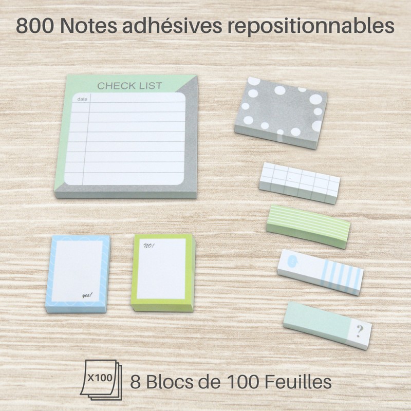 Box 800 notes repositionnable fantaisie 8 x 100 feuilles Boite cadeau ...